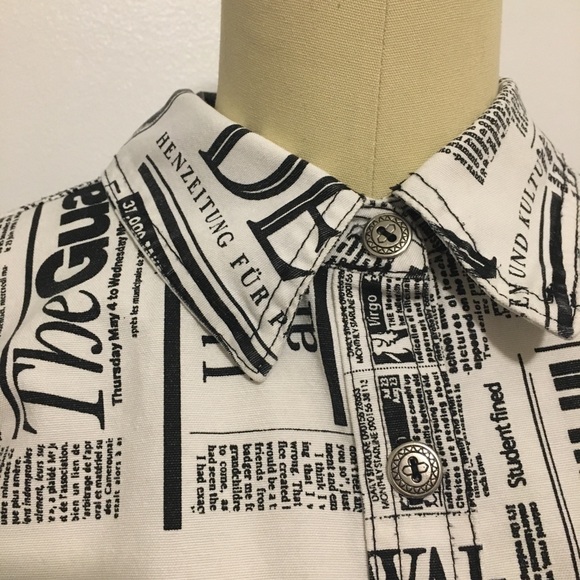 Vintage | Jackets & Coats | Vintage 9s Newspaper Jacket Unique Retro ...